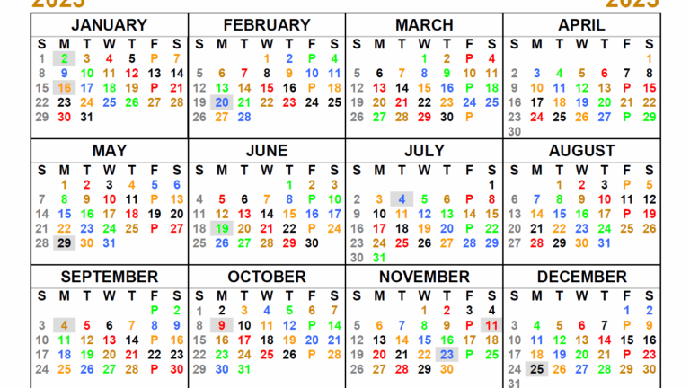 2025 Rotating Days Off Calendar - Printable Free Templates