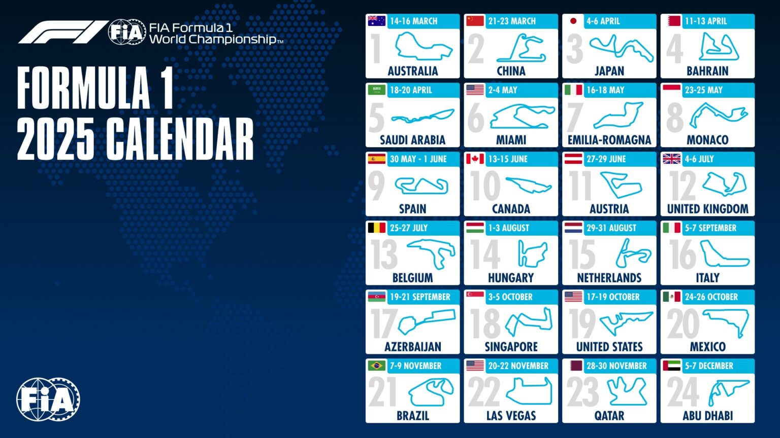 2025 F1 Race Calendar Download - Printable Free Templates