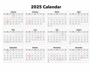2025 Calendar With Holidays Marked - Printable Free Templates