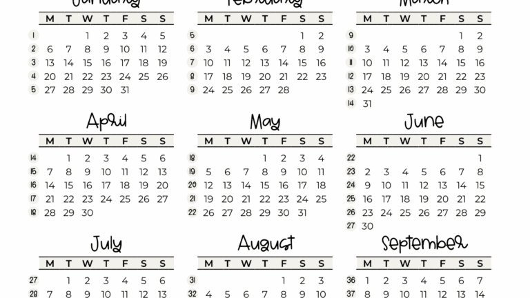 2025 Calendar With Weeks Numbered - Printable Free Templates