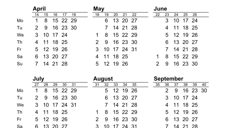 2025 Monthly Calendar With Week Numbers - Printable Free Templates