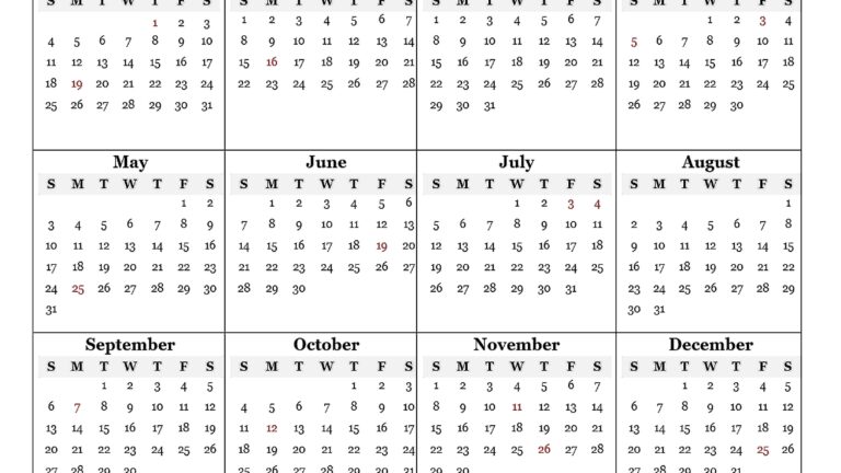 Blank Printable Yearly Calendar 2025 And 2026 - Printable Free Templates