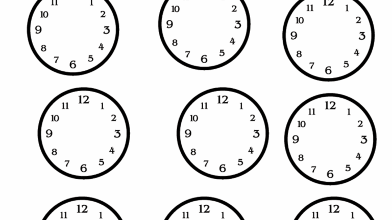 Free Printable Blank Clock Faces Worksheet - Printable Free Templates