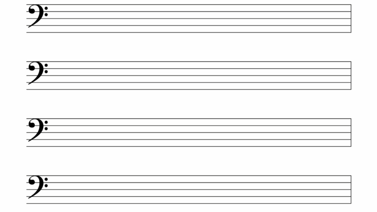 Blank Sheet Music Bass Clef Printable Template - Printable Free Templates