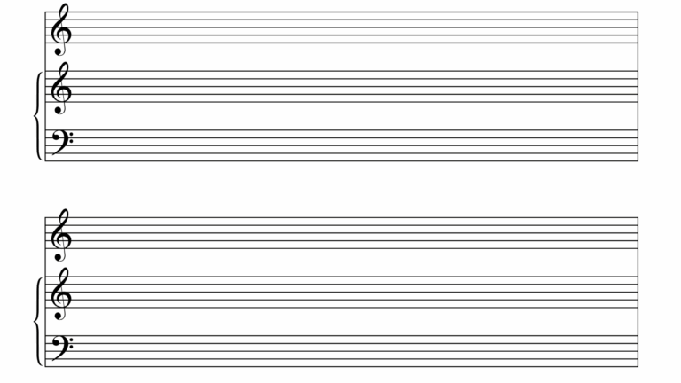 Printable 4 Staff Blank Sheet Music - Printable Free Templates