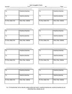Spanish Verbs Blank Conjugation Chart Printable - Printable Free Templates