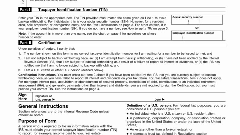 Printable Blank Federal W 9 2025 - Printable Free Templates