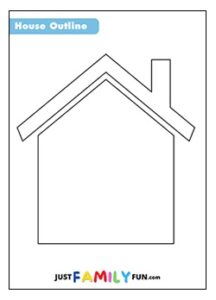 Printable Blank House Outline Kids Project - Printable Free Templates