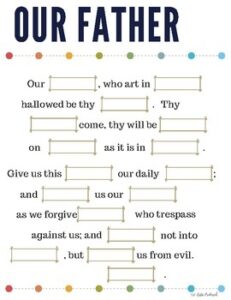Our Father Fill In The Blank Printable - Printable Free Templates