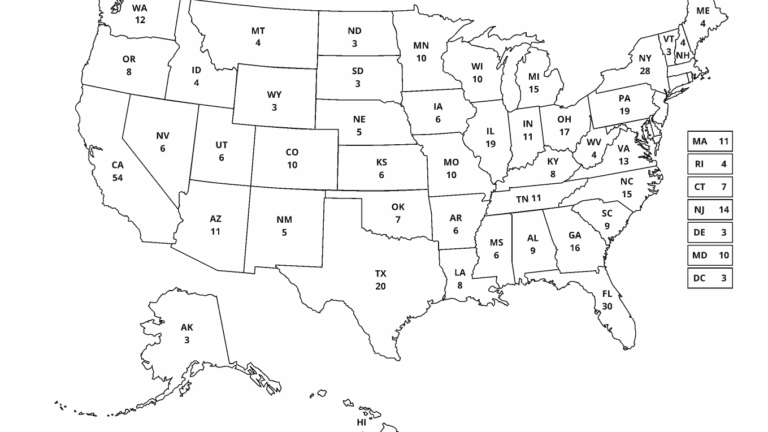 Printable Blank Electoral College Map 2025 - Printable Free Templates