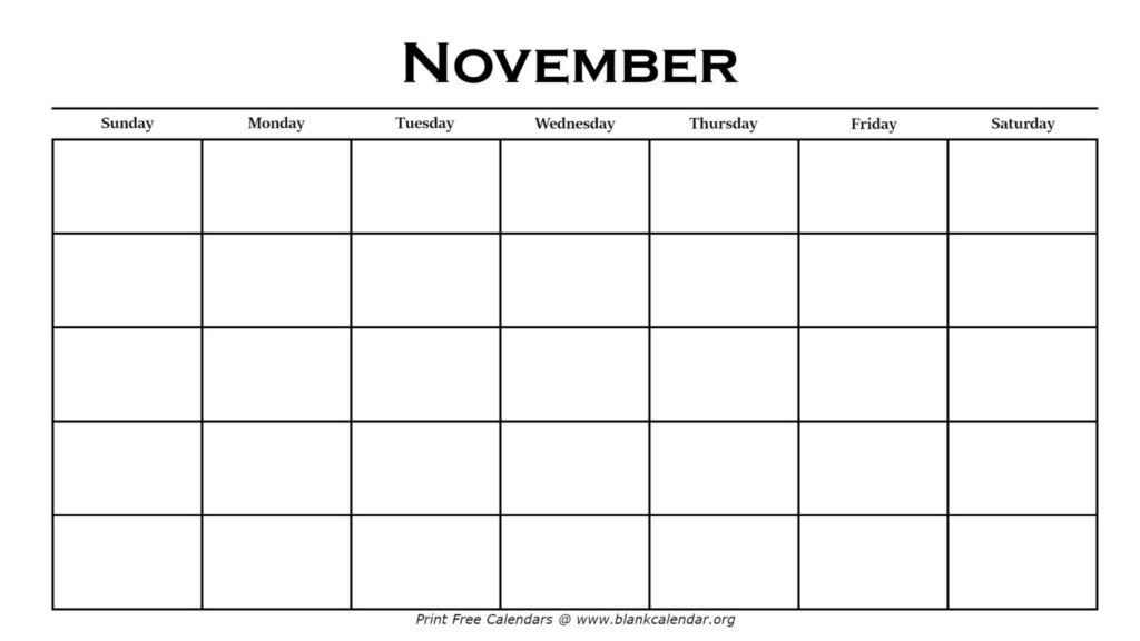 Blank November To January Calendar Printable - Printable Free Templates
