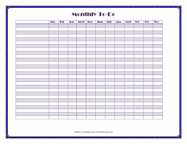 Blank Month By Month Chart Printable - Printable Free Templates