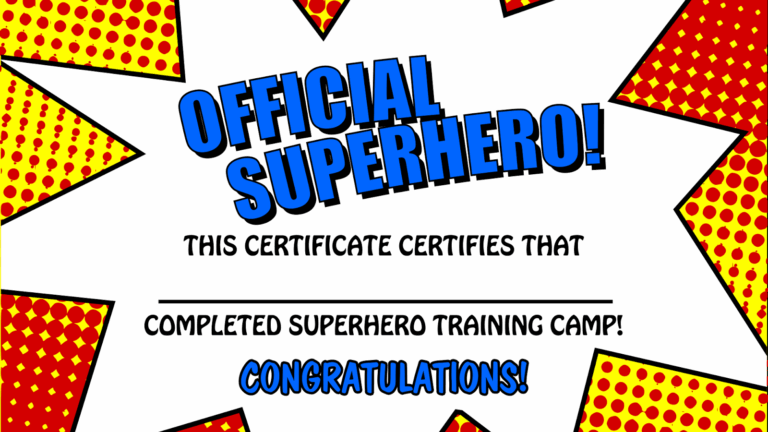 Free Printable Superhero Certificates - Printable Free Templates